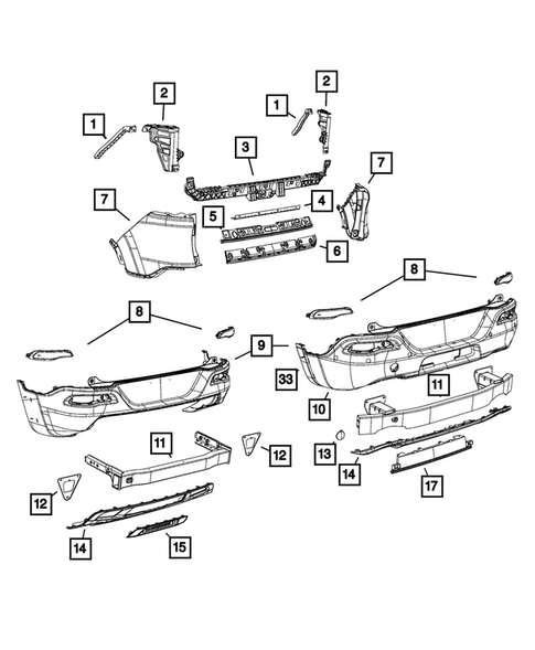 Rear Bumper and Fascia for 2016 Jeep Cherokee | My Mopar Parts