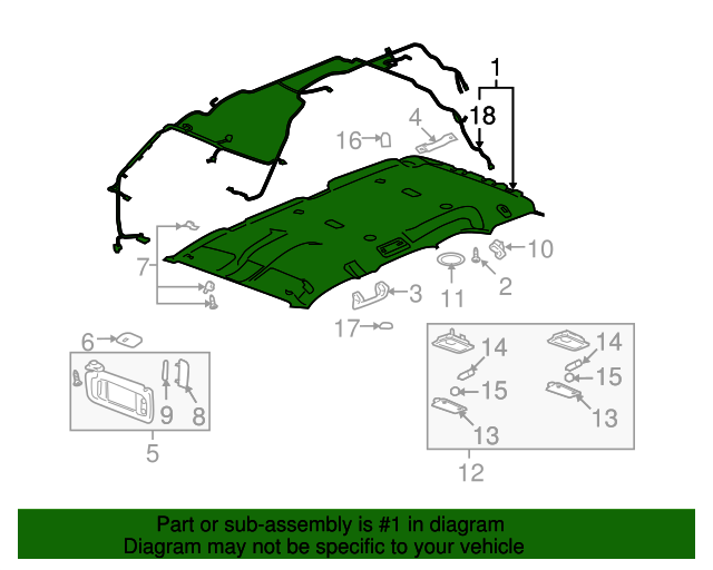 2009 GM Light Cashmere Headliner 25877572 | GMPartsDirect.com