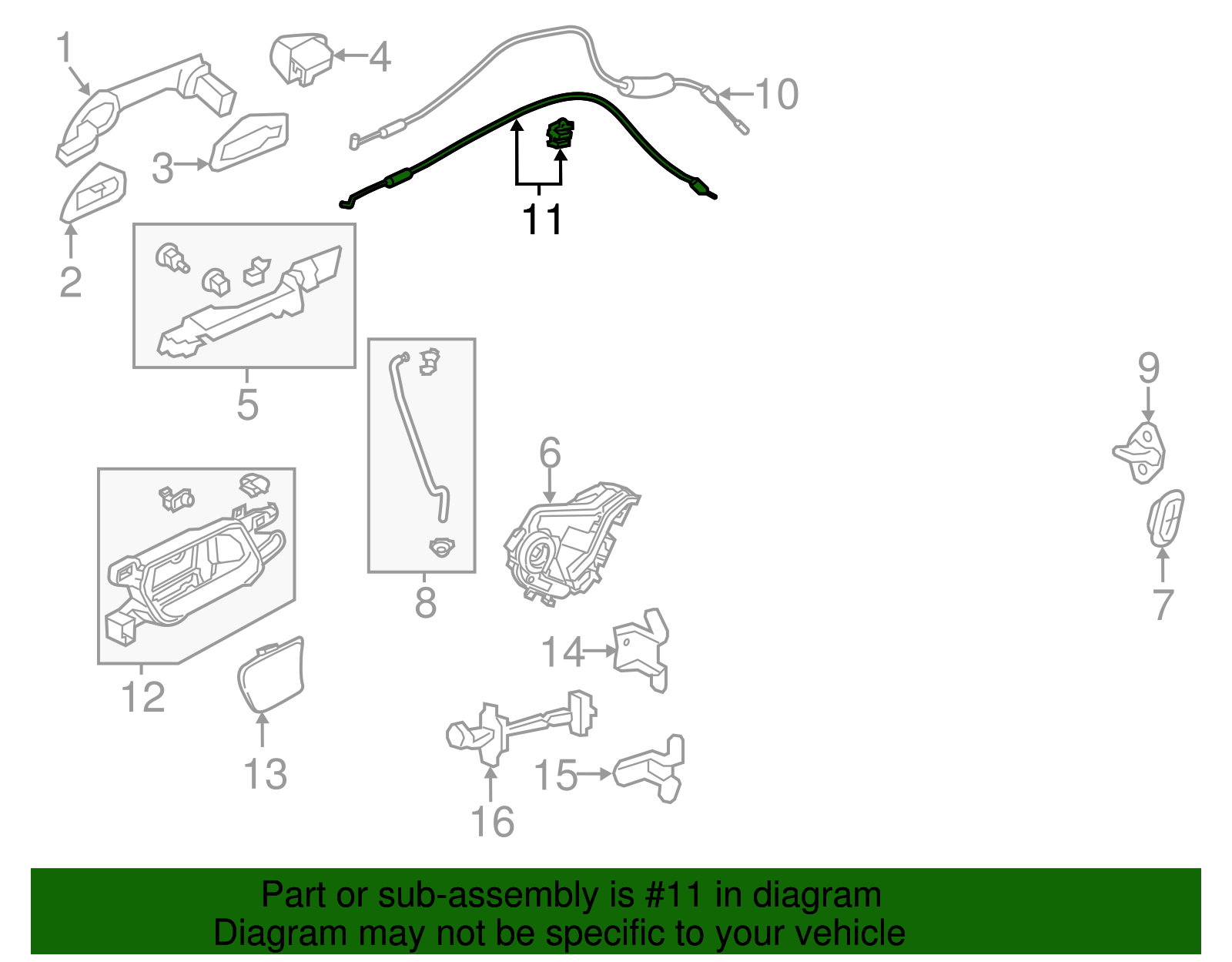 72673-T2A-A01 - Lock Cable 2013-2017 Honda Accord | Honda Parts Online