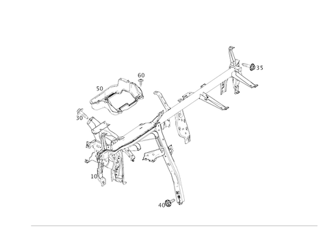 Crossmember Below Instrument Panel for 2019 Mercedes-Benz A 220 ...