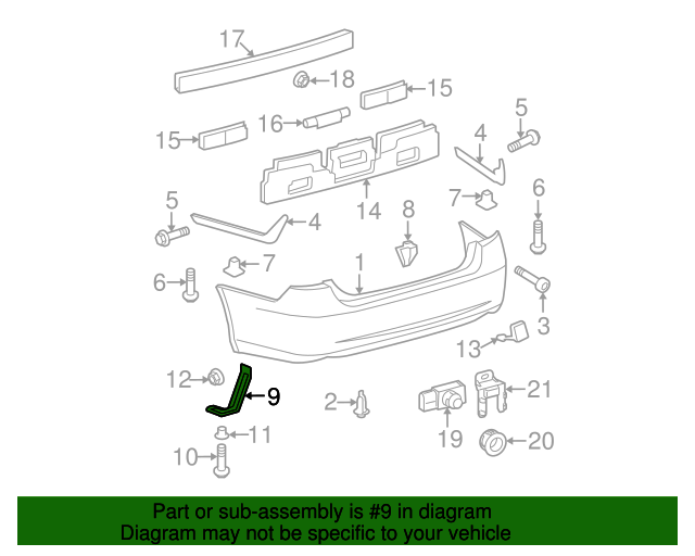 2007-2012 Lexus ES350 Bumper Cover Brace 61648-33050 | AutoNationParts.com