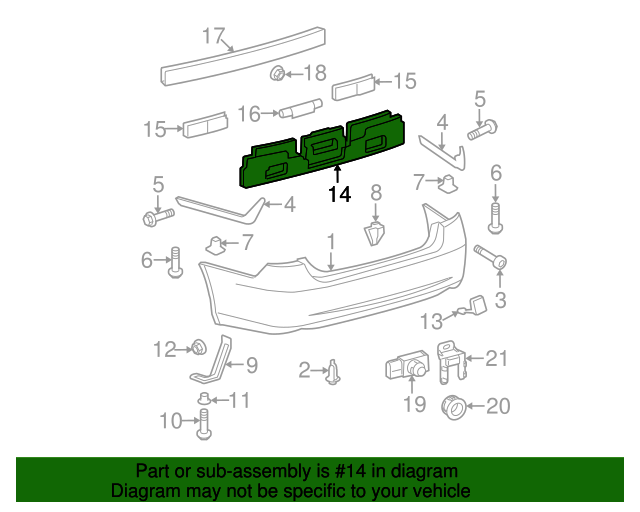 52615-33130 - Bumper Impact Absorber 2007-2012 Lexus ES350 ...