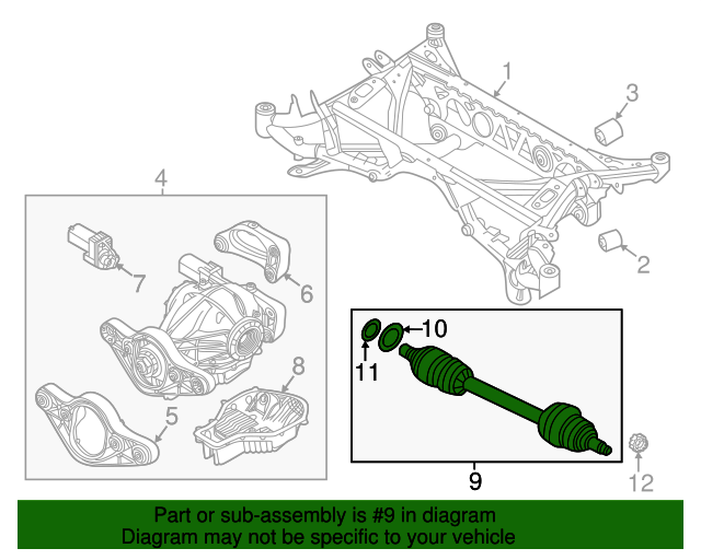 33212284616 - 2015-2021 BMW Axle Assembly (33-21-2-284-616) | BMW of ...
