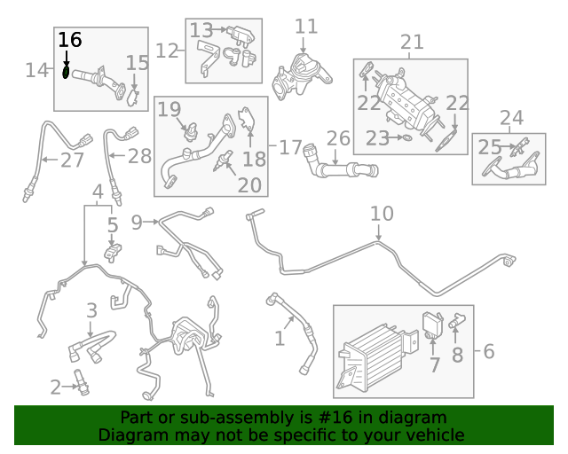 2018-2023 Ford Egr Tube O-Ring JT4Z-8527-B | Online Ford Parts Catalog