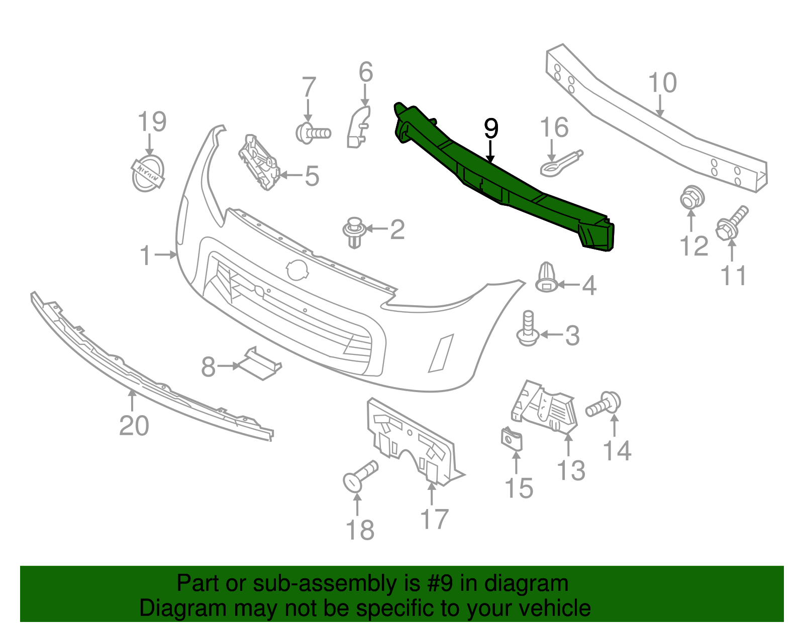 2009-2020 Nissan 370Z Energy Absorber 62090-1EA0A | Temecula Nissan Parts