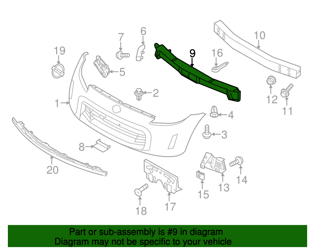 62090-1EA0A - Energy Absorber - 2009-2020 Nissan 370Z | Nissan OEM ...