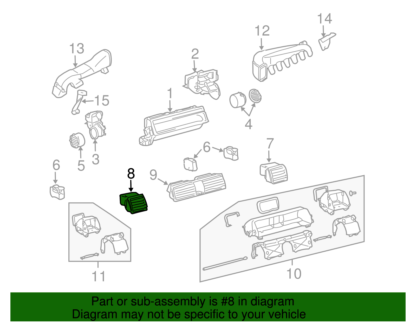 2004-2006 Volkswagen Phaeton Air Outlet 3D1-819-701-C-1QA | Wolfsburg Parts Direct