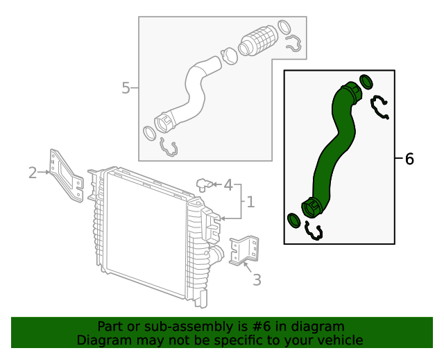 2019-2024 GM Charge Air Cooler Outlet Air Hose 23392843 GM ...