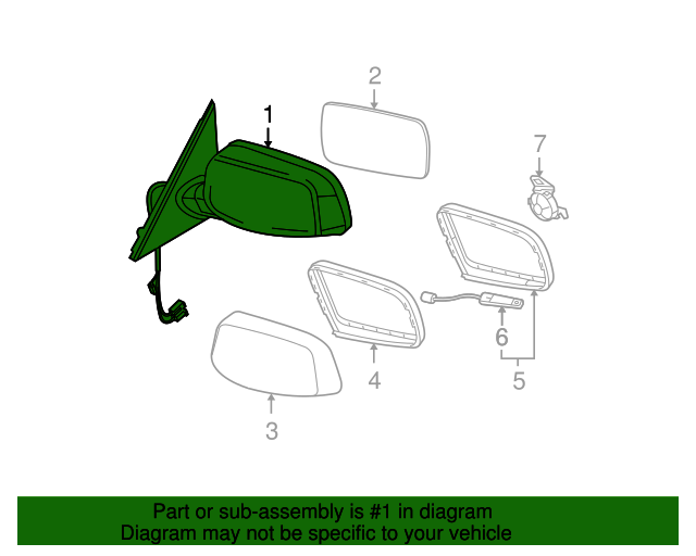 Genuine BMW 51-16-7-189-584 | Mirror Assembly | FREE Shipping on Most ...