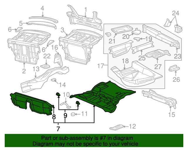202-610-07-61 - Center Floor Pan 1994-2002 Mercedes-Benz | Mercedes ...