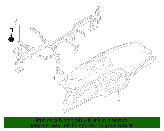 Genuine BMW 07-14-9-458-854 | Instrument Panel Cross-Member Grommet ...