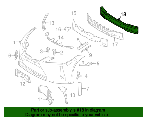 2018-2024 Lexus Impact Bar 52021-11020 | OEM Parts Online