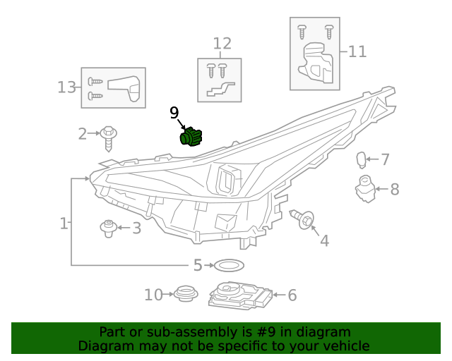81536-12D30 - Led Unit - 2019-2024 Toyota | OEM Genuine Toyota Parts