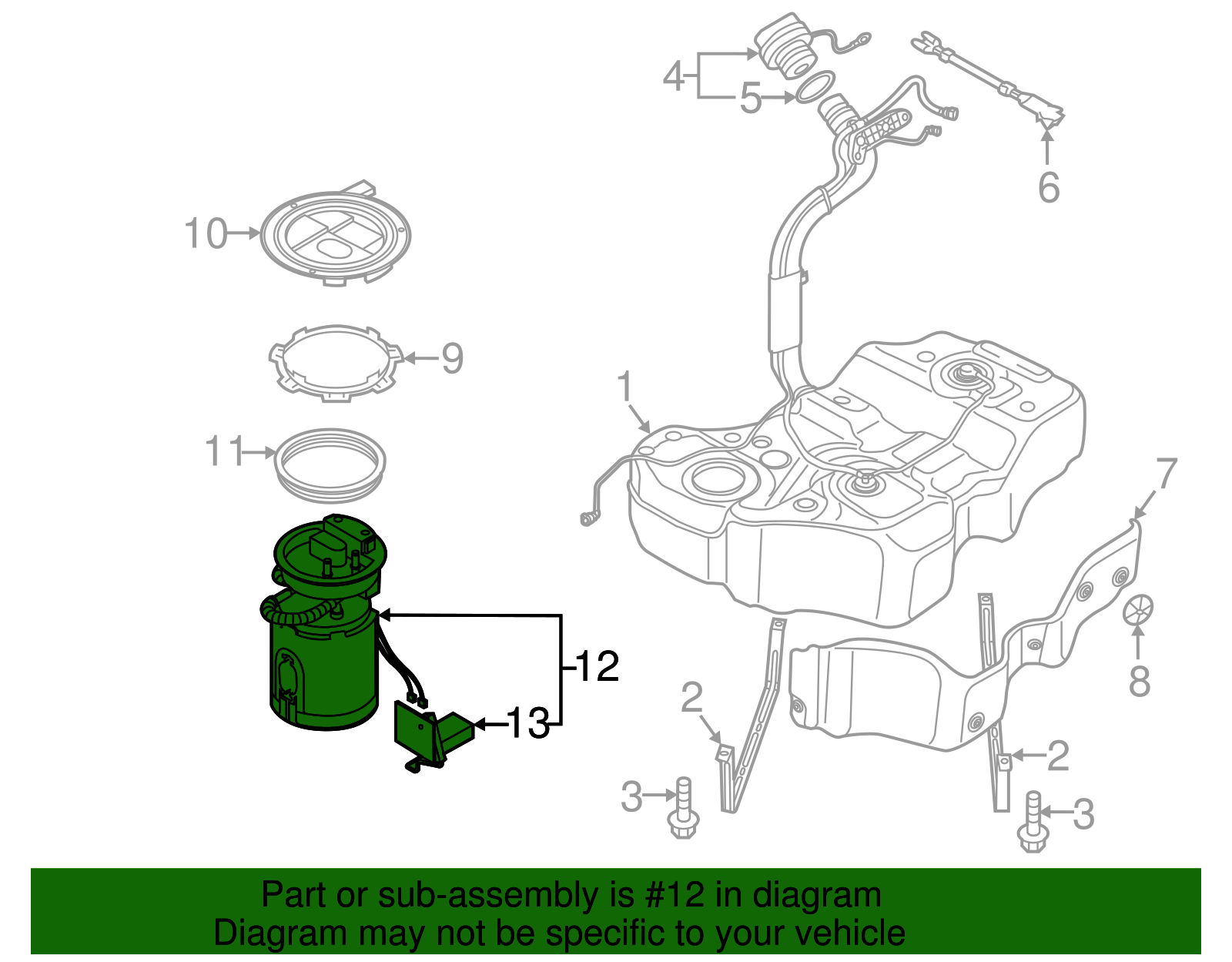 2012-2015 Volkswagen Passat Fuel Pump Assembly 3AA-919-050-L | OEM VW ...