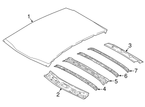 67111-J5000 - Roof Panel 2018-2023 Kia Stinger | Kia.Parts Store