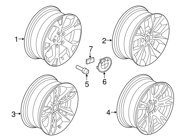 36117842635 - 2013-2015 BMW X1 Wheel, Alloy (36-11-7-842-635) | BMW of ...