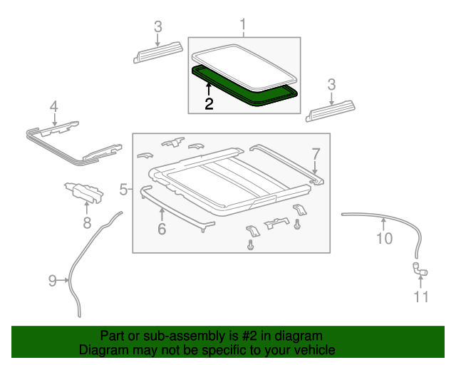 2002-2016 Lexus Sunroof Seal 63251-30100 | AutoNationParts.com