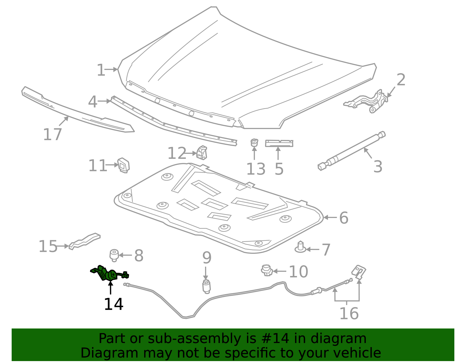 2021-2024 GM Hood Primary and Secondary Latch 84805444 GM ...