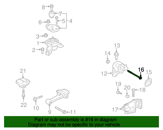 21891-3R000 - Trans Mount Bolt - 2012-2021 Hyundai | World OEM Parts ...