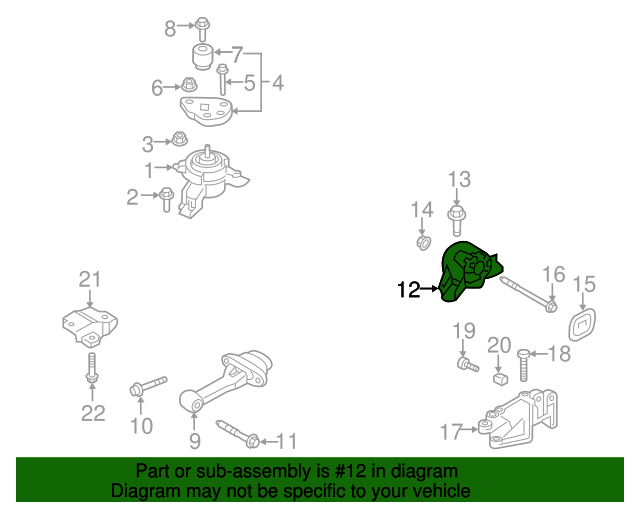 Genuine Trans Mount for 2013-2019 Hyundai | Part# 21830-2W400 | Hyundai ...