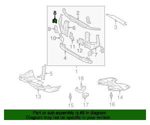 2005-2015 Toyota Tacoma Side Panel Retainer 53721-04010 | Ourisman ...