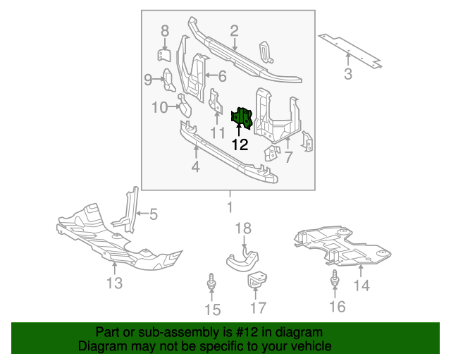 53203-04010 - Radiator Support Panel Reinforcement (Left) - 2005-2021 ...