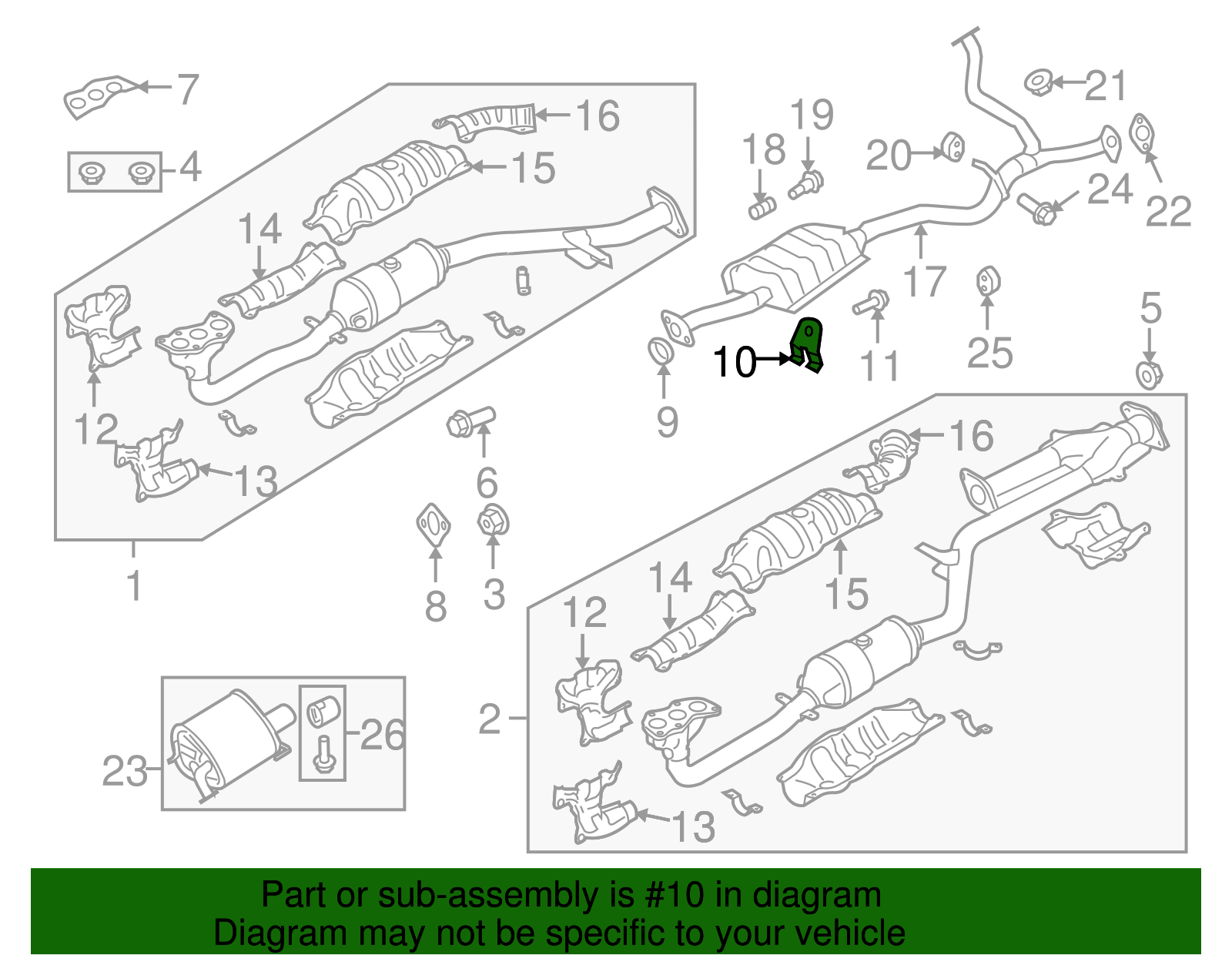 2015-2019 Subaru Converter & Pipe Hanger 44521AA370 | Subaru Parts Store
