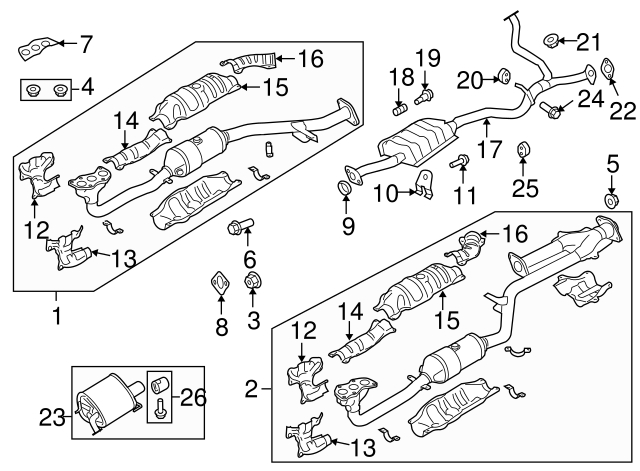 2015-2019 Subaru Converter & Pipe / Drivers Side / H6 44620AD98A ...
