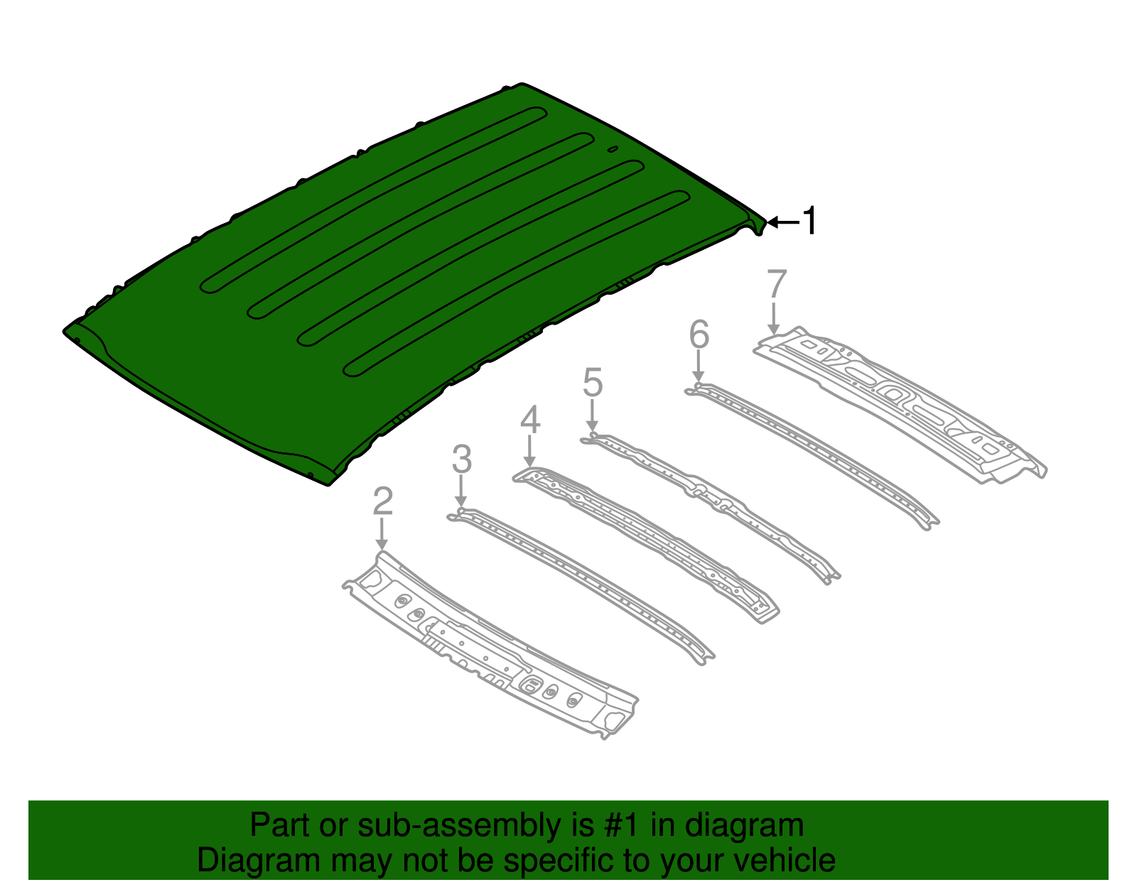 67111-3W000 - Roof Panel 2011-2016 Kia Sportage | Kia.Parts Store