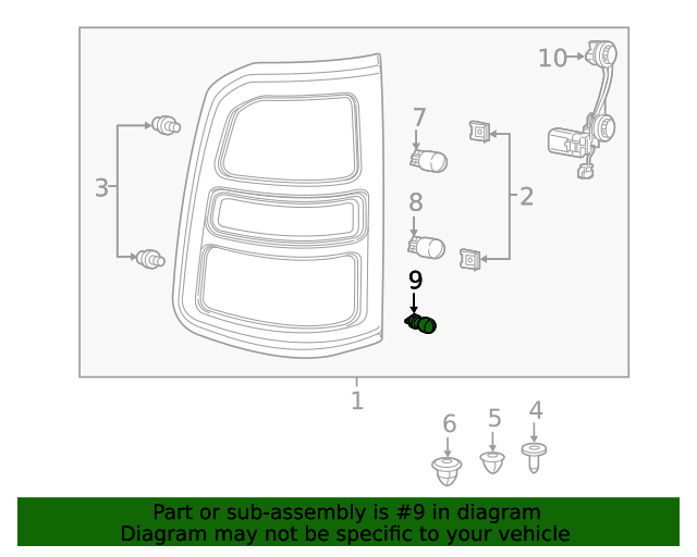 2014-2021 Mopar Marker Lamp Bulb L0007443LL | TascaParts.com