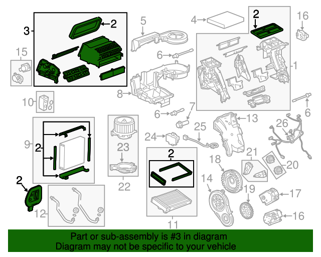 2010-2016 Cadillac SRX HVAC Air Inlet Housing 20818567 | Auto Parts Express