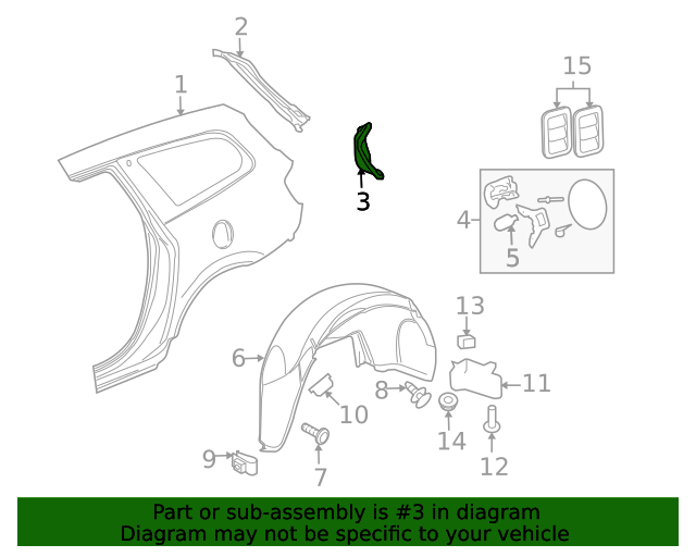 Genuine OEM Driver Side Back Body Pillar Lower Outer Panel Part ...
