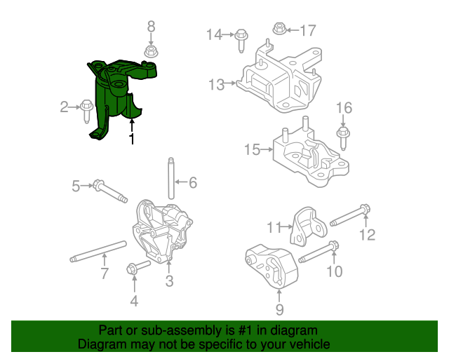 8V5Z-6038-D - Mount 2011-2017 Ford Fiesta | AutoNationParts.com