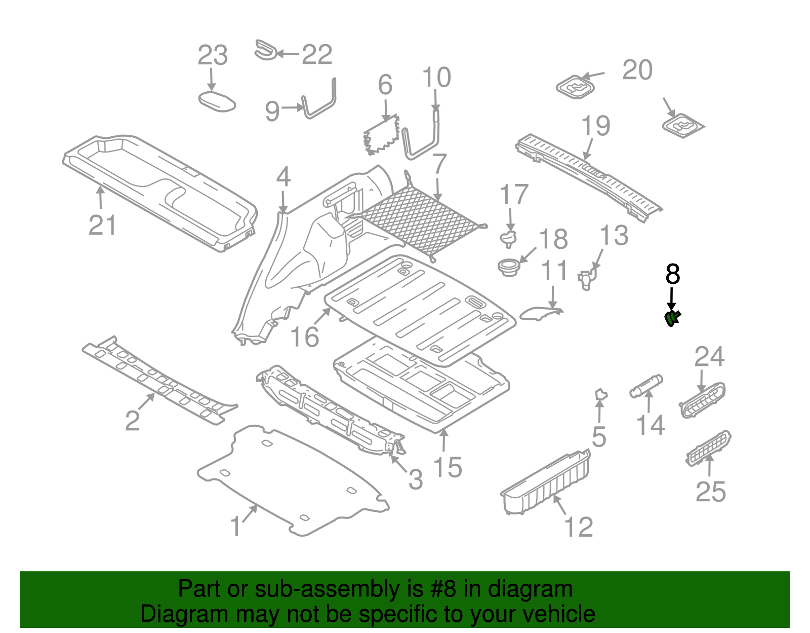 2006-2009 Hyundai Tucson Cargo Net Clip 85747-26500 | AutoNationParts.com