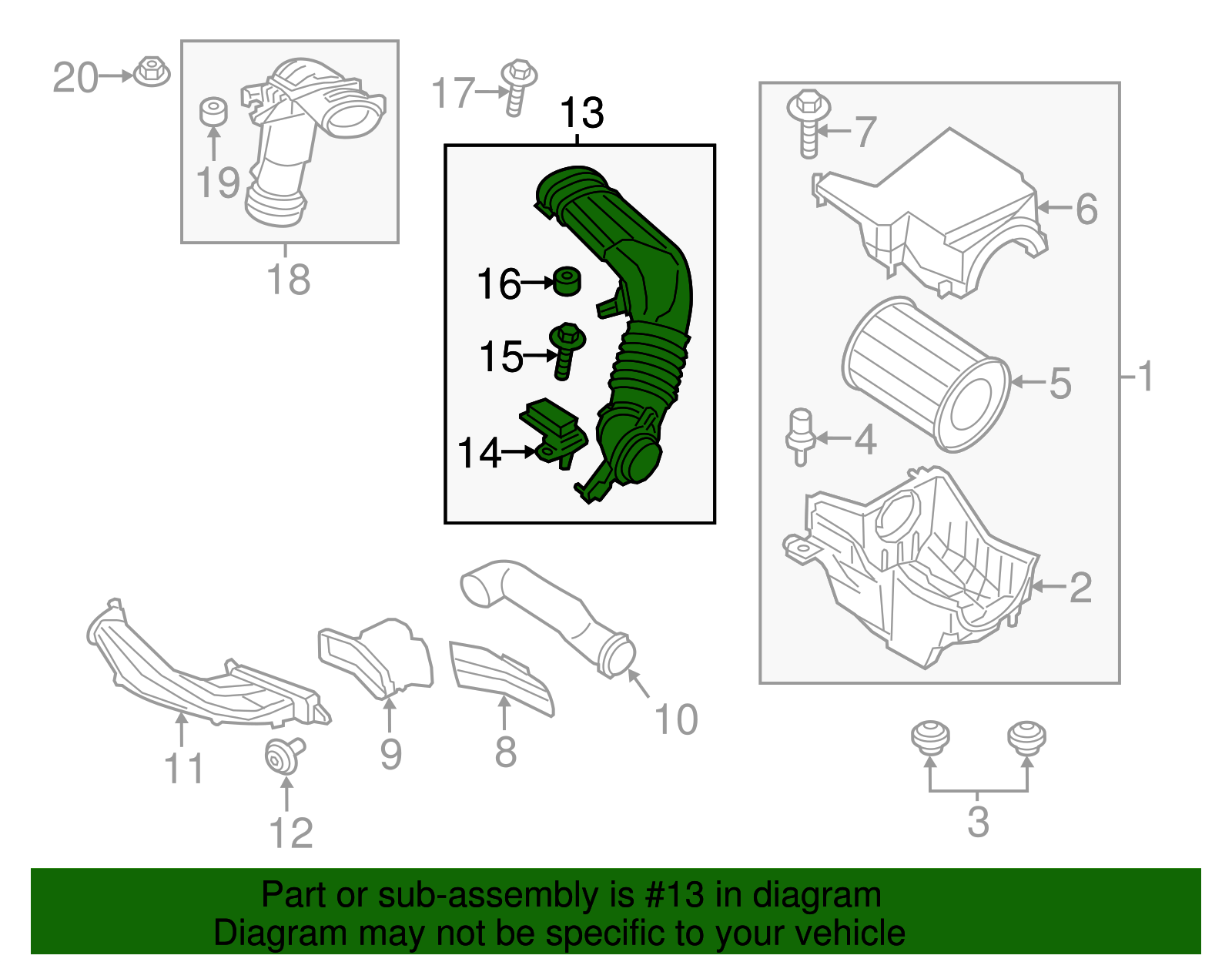 CV6Z-9B659-F - Air Inlet Tube 2013 Ford Escape | Big 3 Auto Parts