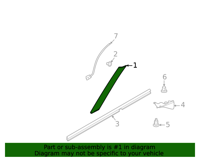 2021-2024 Nissan Rogue Pillar Molding 76836-6RA1A | My Nissan Part