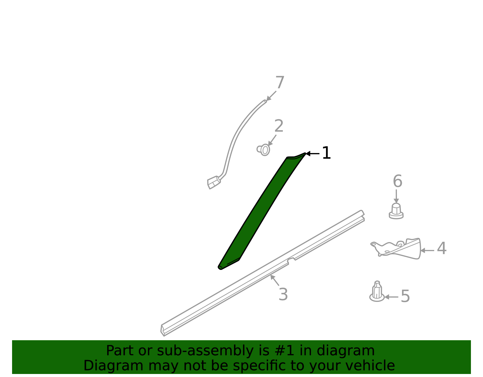 2021-2025 Nissan Rogue Pillar Molding 76837-6RA0A | Bill Kay Nissan Parts