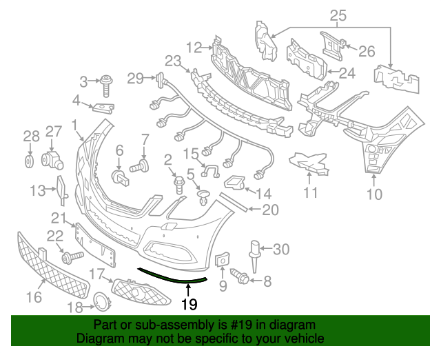 212-885-04-21 - Bumper Trim 2010-2013 Mercedes-Benz | Mercedes-Benz USA ...