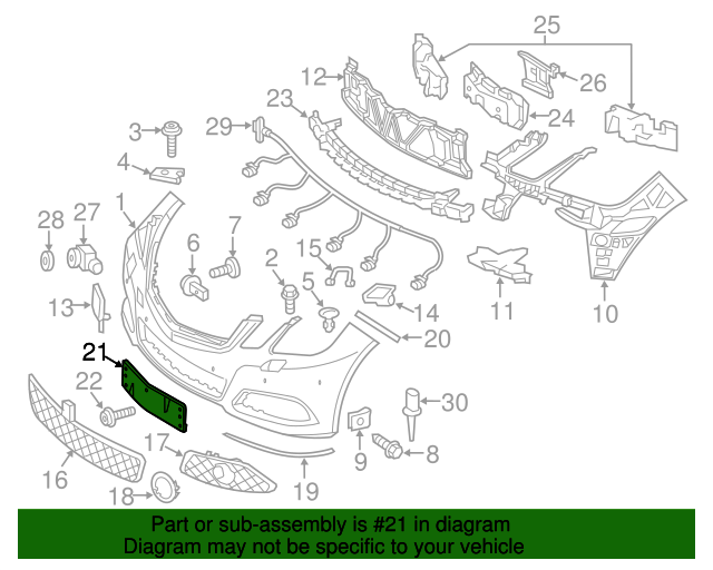 212-817-04-78 - License Plate Bracket 2010-2013 Mercedes-Benz ...