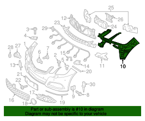 212-885-28-65 - Bumper Cover Reinforcement 2010-2013 Mercedes-Benz ...
