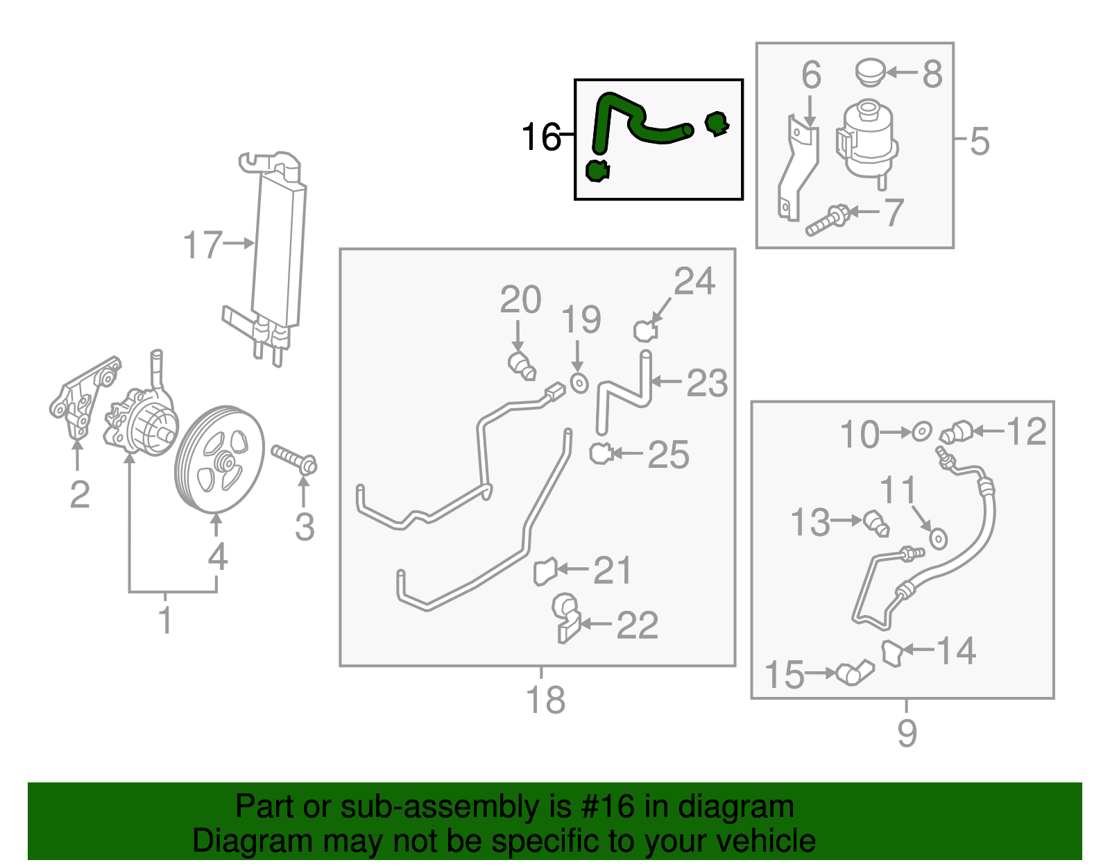 2016-2024 Nissan TITAN XD Power Steering Reservoir Hose 49717-EZ40C ...