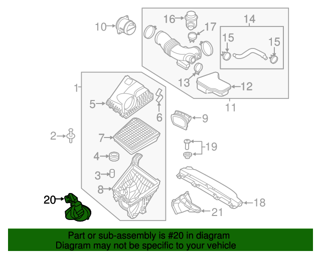 2011 Hyundai Equus Air Inlet Duct 28210-3N100 | OEM Parts Online