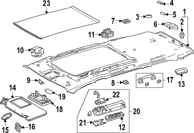 2024 Toyota Grand Highlander Sunroof Cover 63306-0E230-C1 | Toyota ...