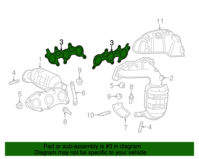 2005-2018 Toyota Exhaust Manifold Gasket (Left) 17173-0P020 | OEM Parts ...