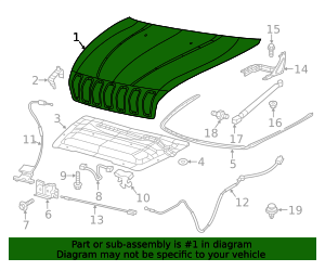 2014-2018 Jeep Cherokee Hood 68103664AE | Mopar Parts Canada