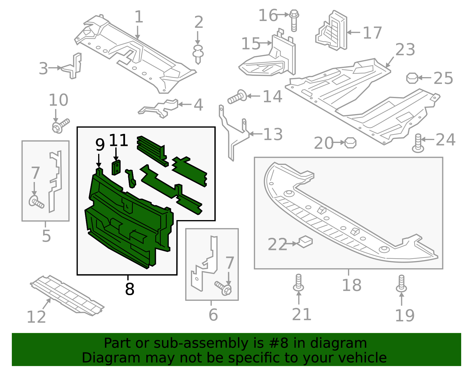 2017-2020 Lincoln MKZ Shutter Assembly Radiator Control HP5Z-8475-A ...