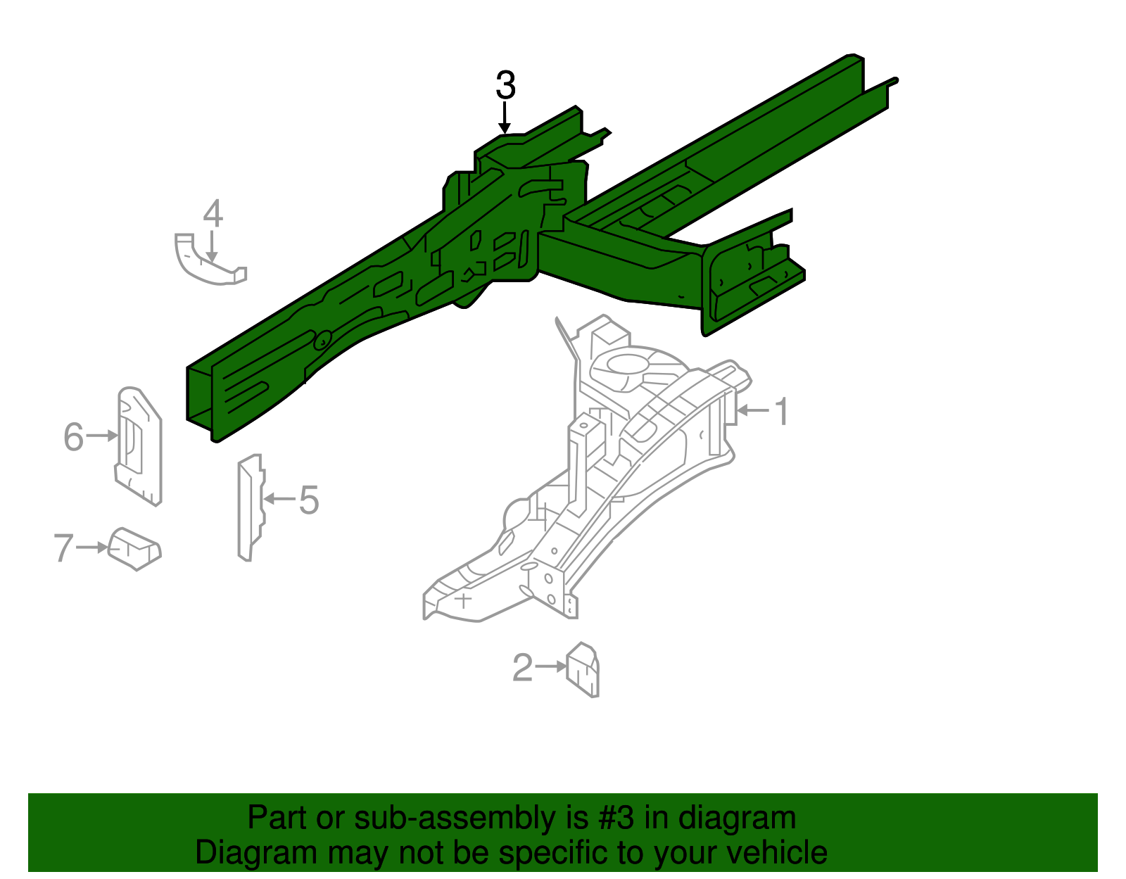 2017-2019 Hyundai Lower Rail 64601-B8700 | Hyundai Wholesale Direct
