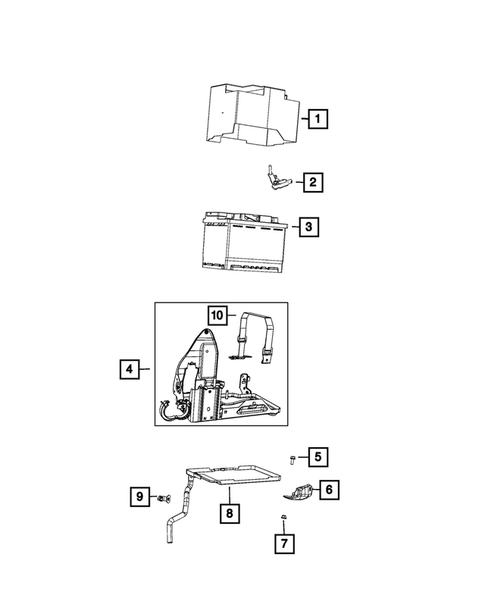 Battery, Battery Tray and Cables for 2019 Jeep Compass | Wholesale MOPAR