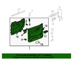 2010-2014 GM Door Trim Panel (Replaces Part Number 22818496) 84127285 ...