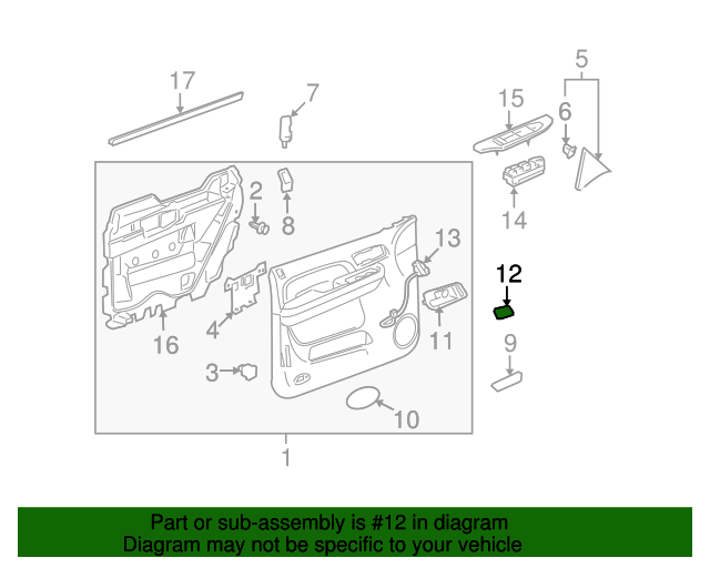 2007-2014 GM Handle, Inside Cover - Passenger Side (RH) 25897915 ...